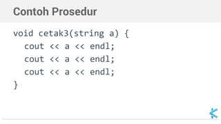 Pemrograman C++ - Fungsi dan Prosedur | PDF