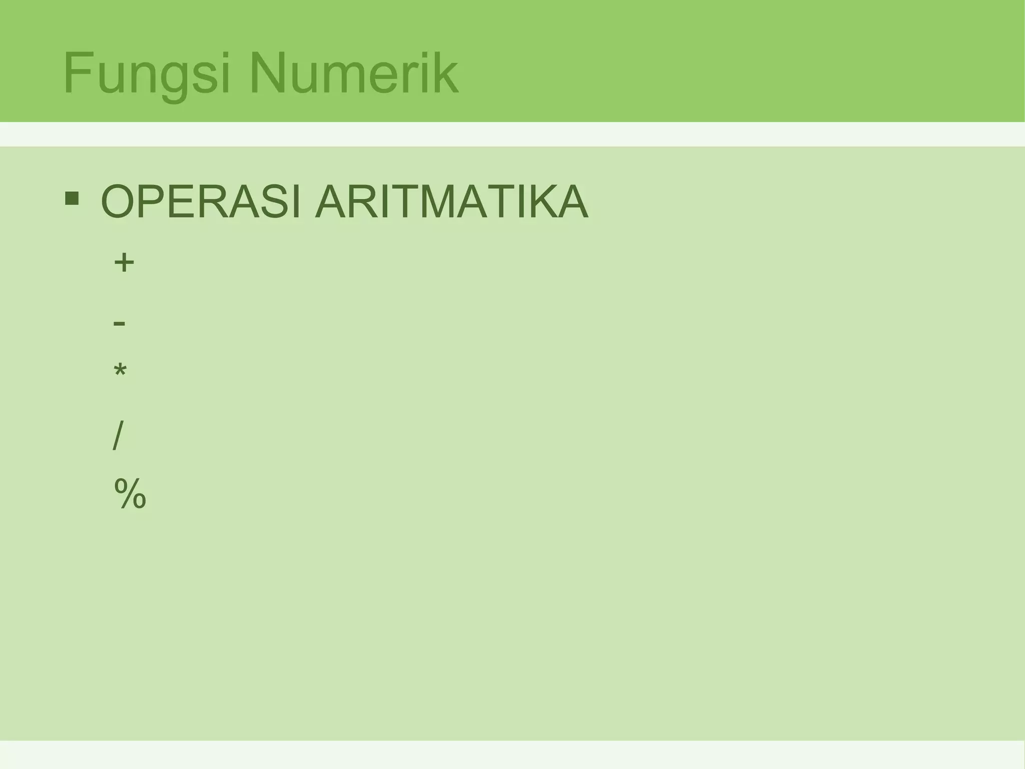 Fungsi Fungsi Di MySQL | PPT
