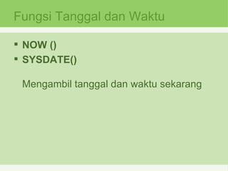 Fungsi Fungsi Di MySQL | PPT