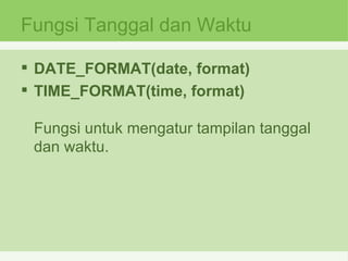 Fungsi Fungsi Di MySQL | PPT