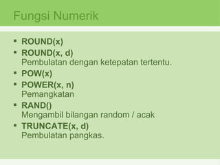 Fungsi Fungsi Di MySQL | PPT