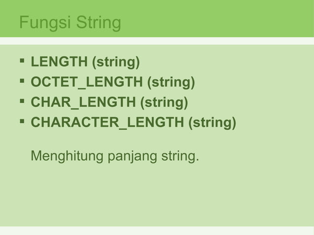 Fungsi Fungsi Di MySQL | PPT