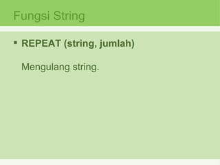 Fungsi Fungsi Di MySQL | PPT