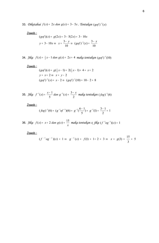 Fungsi komposisi-soal+jawab | PDF