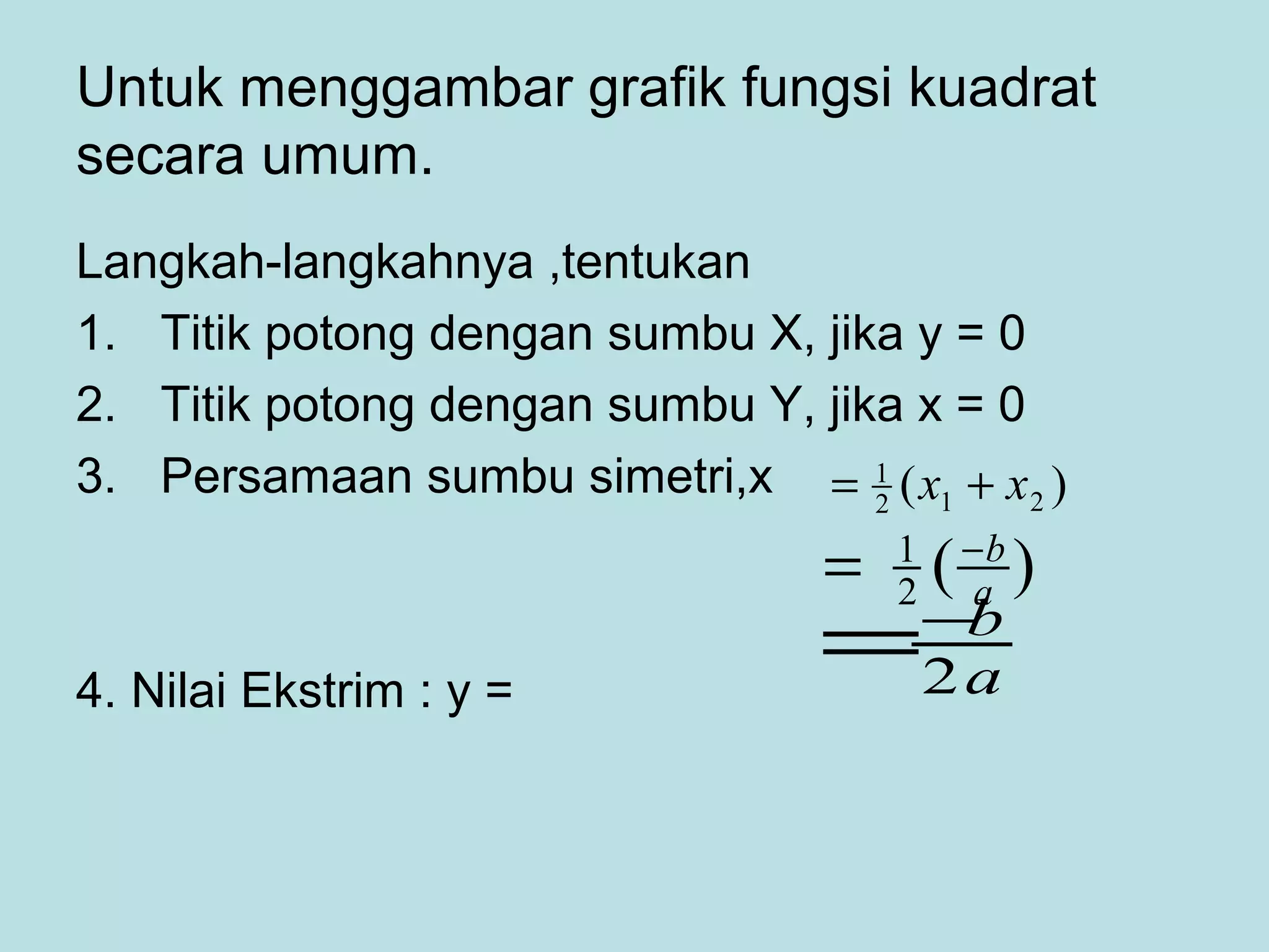 Fungsi kuadrat | PPT
