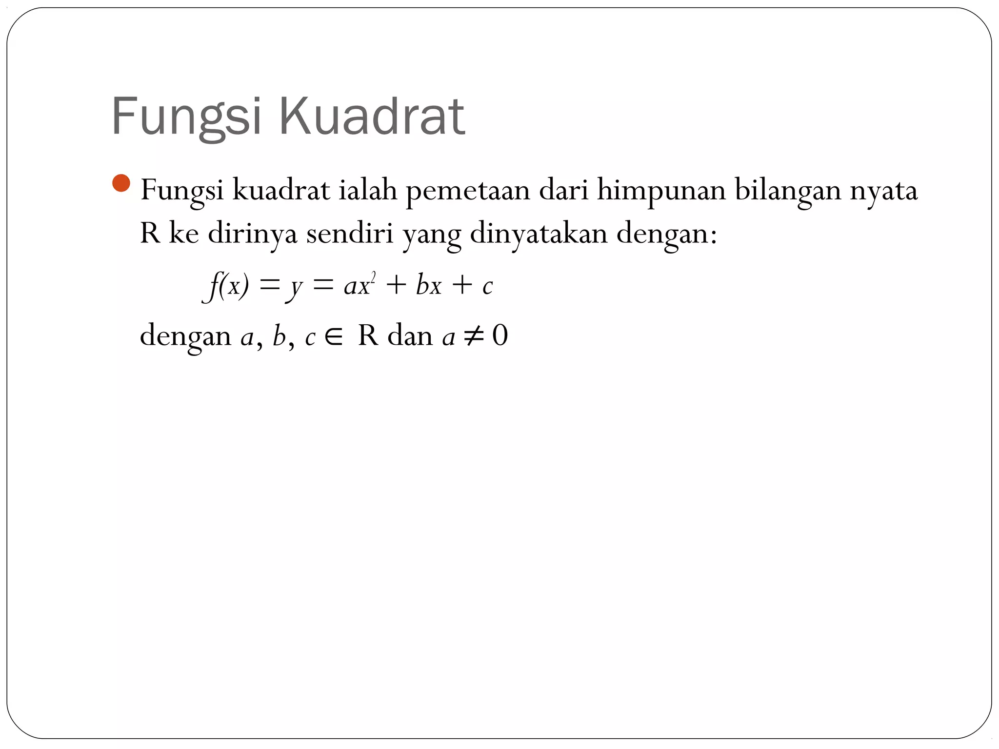 Fungsi kuadrat | PPT