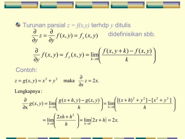 Fungsi beberapa varibel peubah banyak | PPT