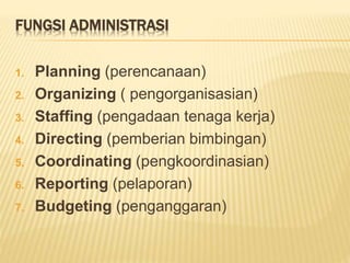 Fungsi administrasi | PPTX