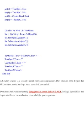 Fungsi Array pada VB.docx