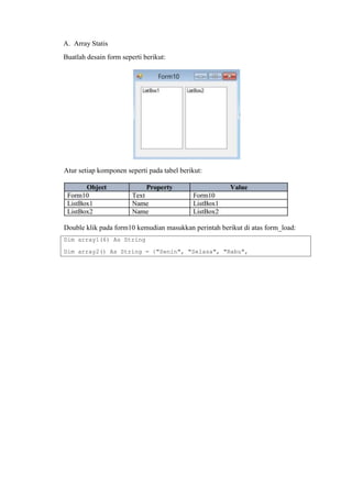 Fungsi Array pada VB.docx