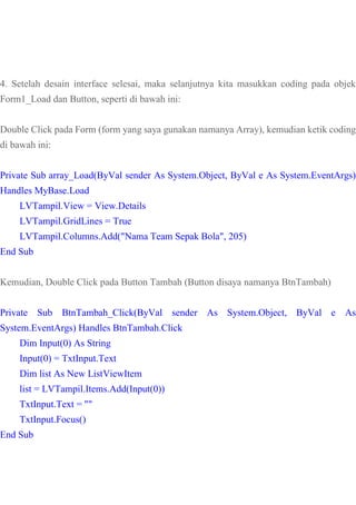 Fungsi Array pada VB.docx