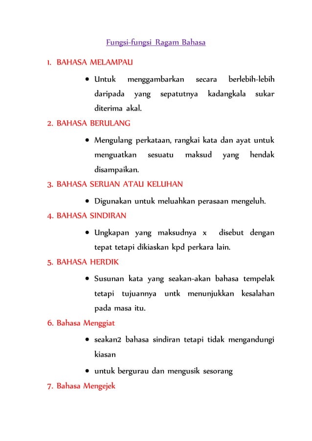 Ragam Bahasa (Fungsi-fungsi) BM Penggal 3 | DOCX