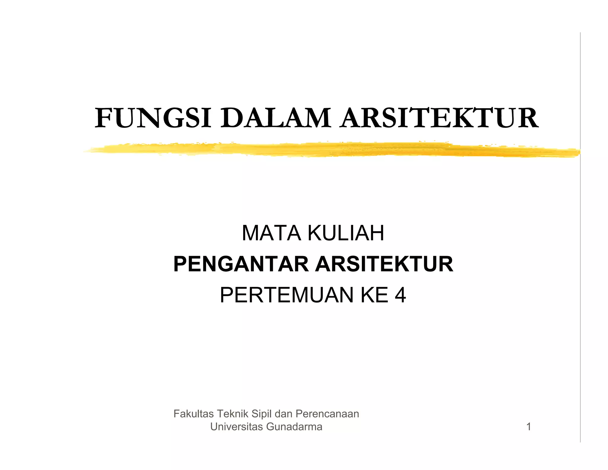 Fungsi dalam arsitektur | PDF