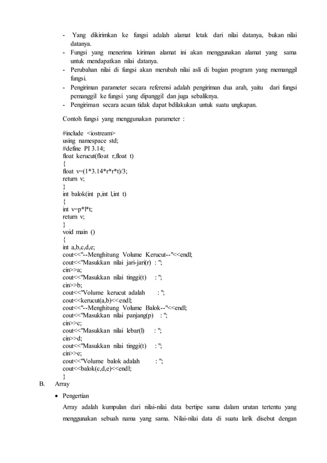 Fungsi dan Array Pada C++ | PDF