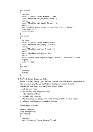 Fungsi dan Array Pada C++ | PDF
