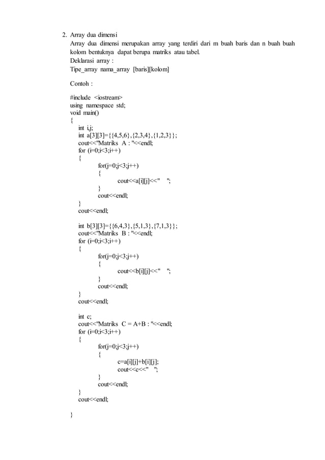 Fungsi Dan Array Pada C Pdf 