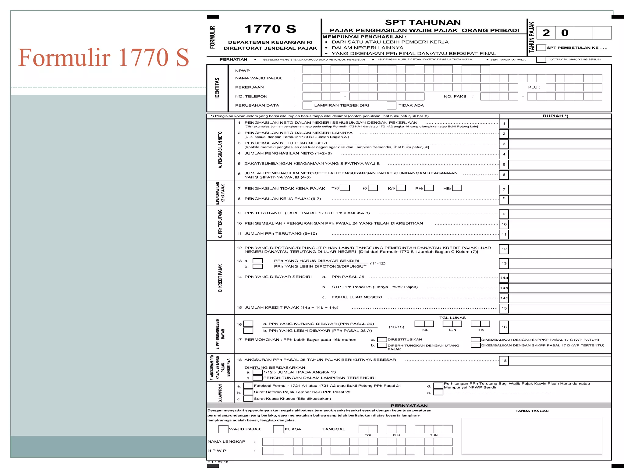 Fungsi dan Cara Pengisian Formulir Perpajakan | PPTX