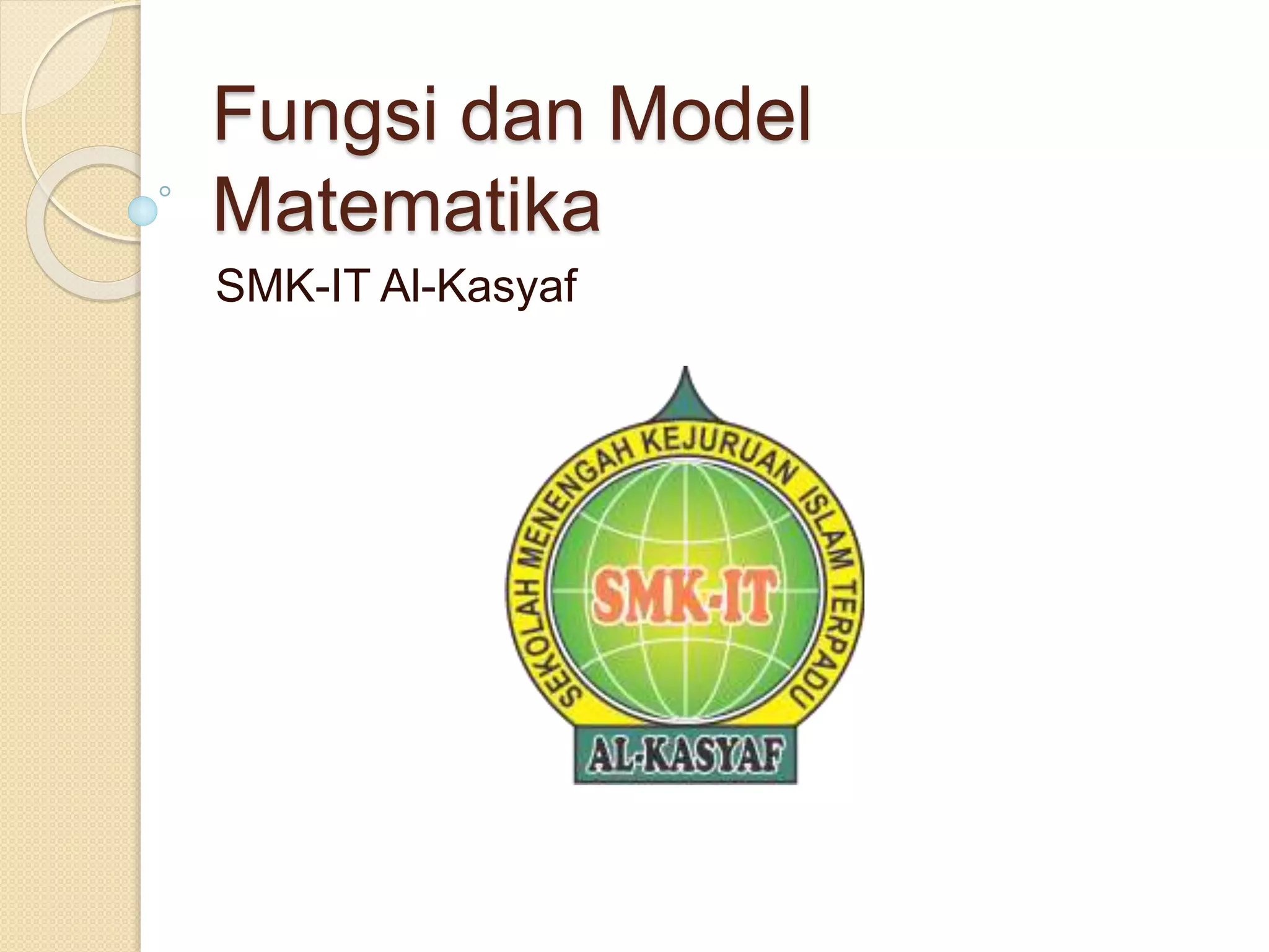 Fungsi dan model matematika | PPTX