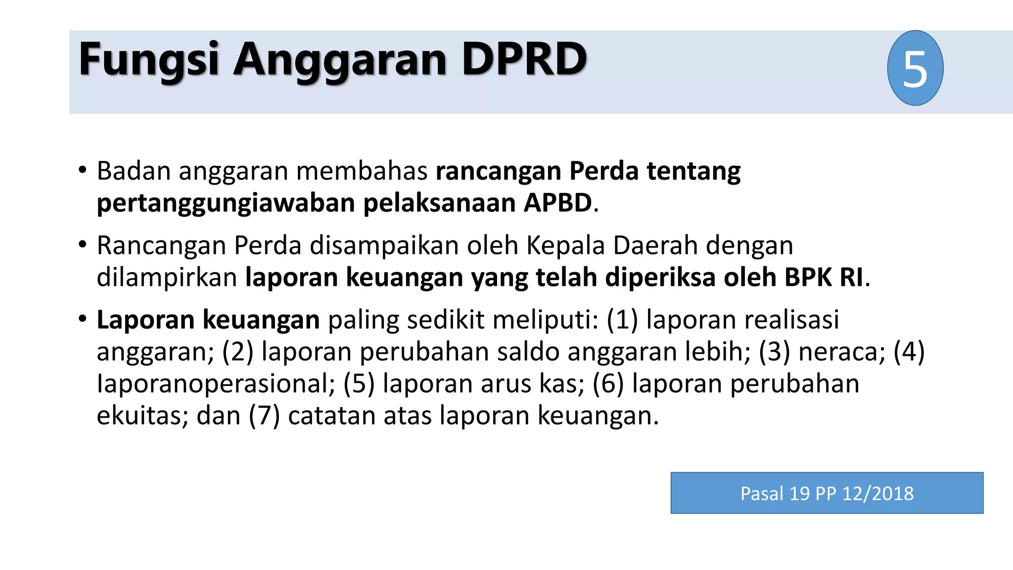Fungsi dan peran dprd dalam pengelolaan keuangan daerah | PPTX