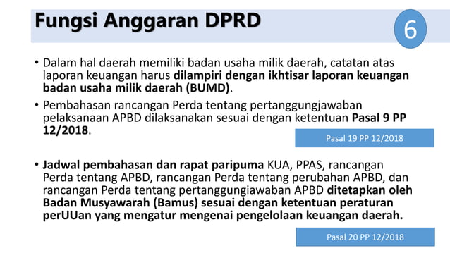 Fungsi dan peran dprd dalam pengelolaan keuangan daerah | PPTX