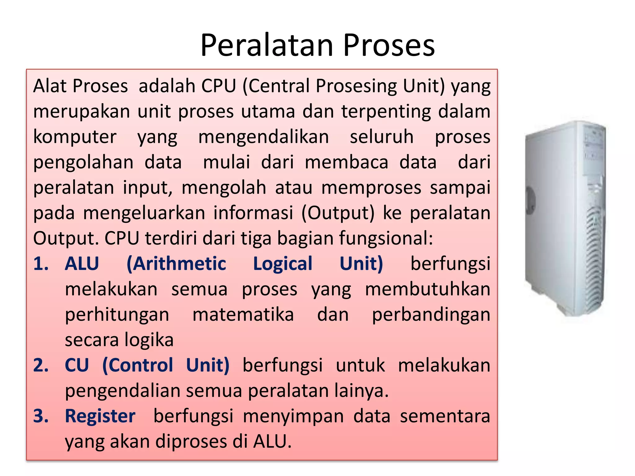 Fungsi dasar komponen komputer | PPTX