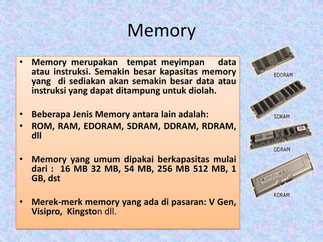Fungsi dasar komponen komputer | PPTX