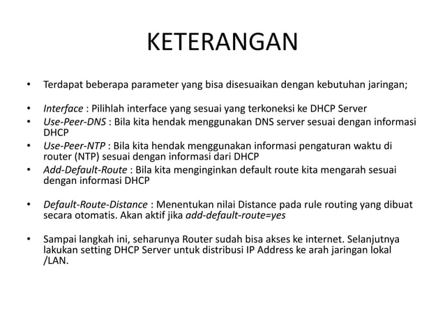 Fungsi dhcp client (MIkrotik) | PPT Fungsi dhcp client (MIkrotik) | PPT