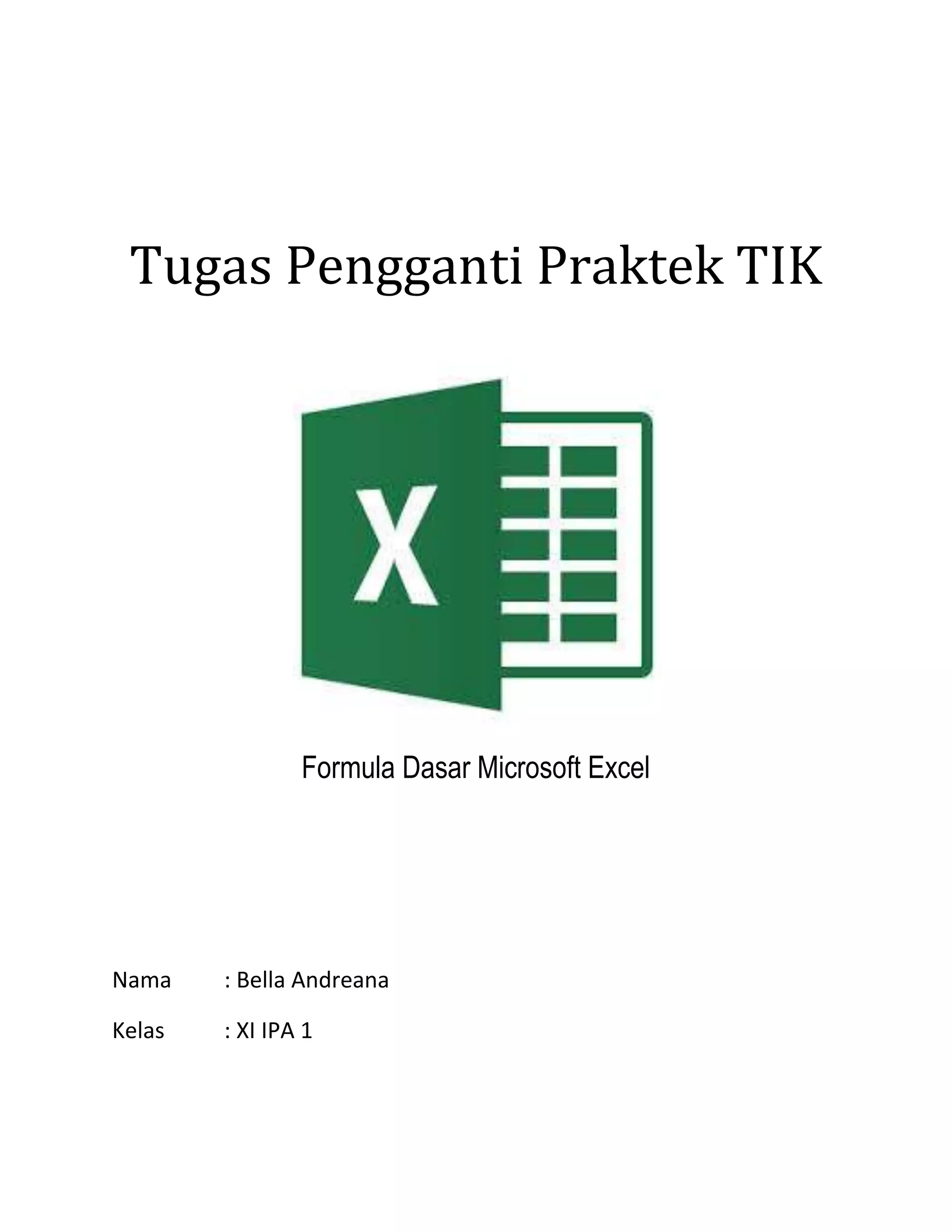 Fungsi dasar rumus microsoft excel | DOCX