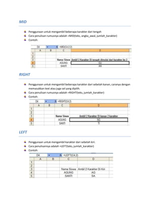 Fungsi dasar rumus microsoft excel | DOCX
