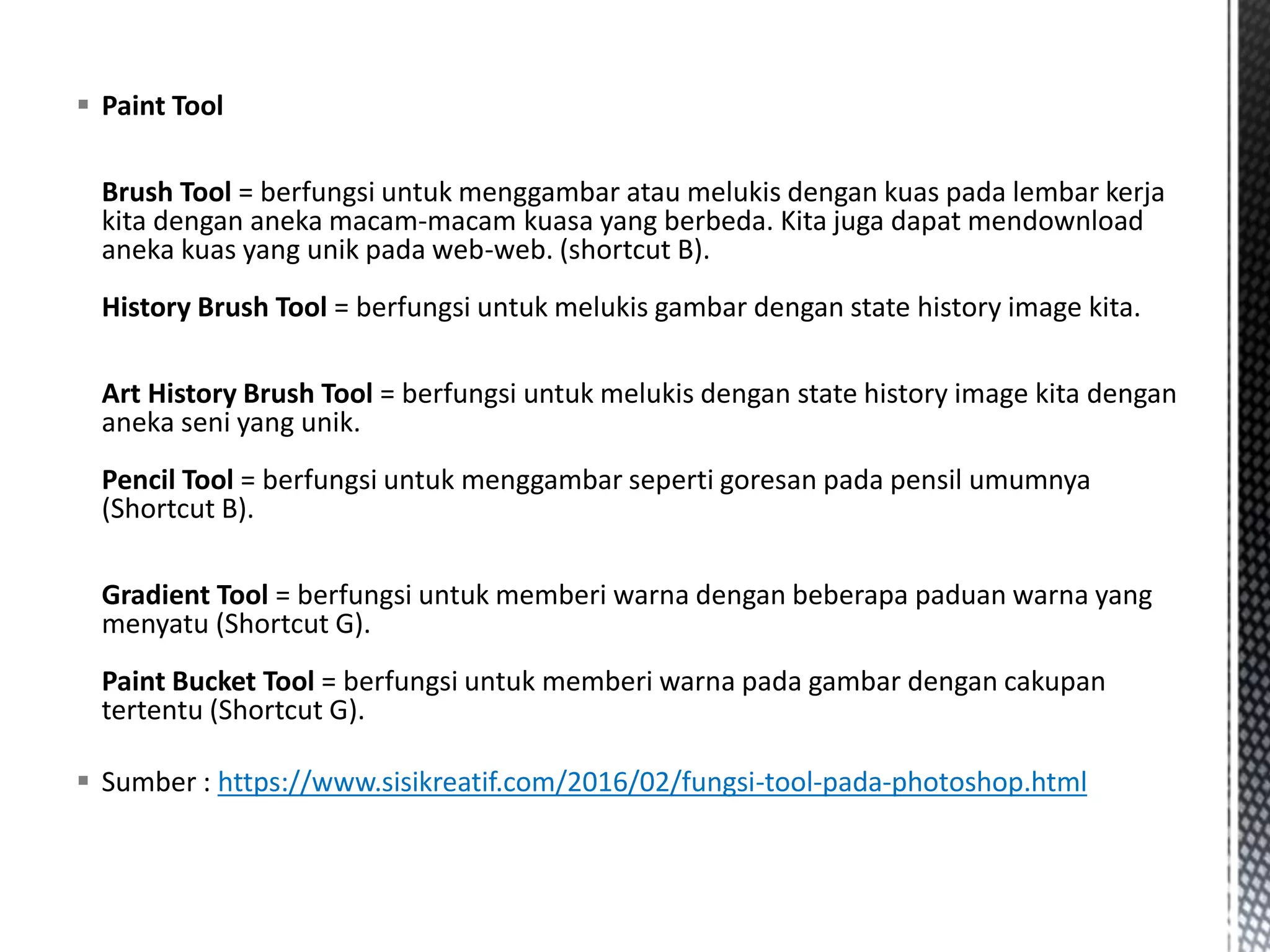 Fungsi fungsi tools pada adobe photoshop | PPTX