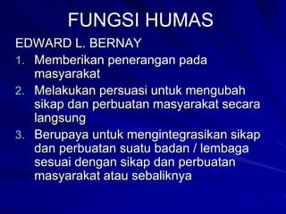 FUngsi, definisi dan tujuan humas FUngsi, definisi dan tujuan humas | PPT