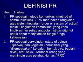 Fungsi Manajemen Public Relations dan Terapannya | PPT
