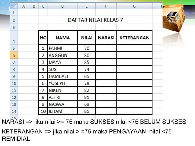 Materi Fungsi If Pada Microsoft Excel Di Kelas 8 Ppt