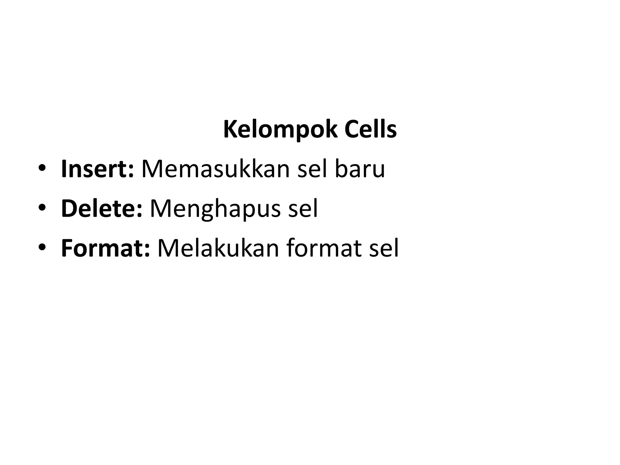 Fungsi Ikon Toolbars Pada Microsoft Excel Pptx
