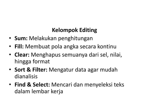 Fungsi Ikon Toolbars Pada Microsoft Excel Pptx