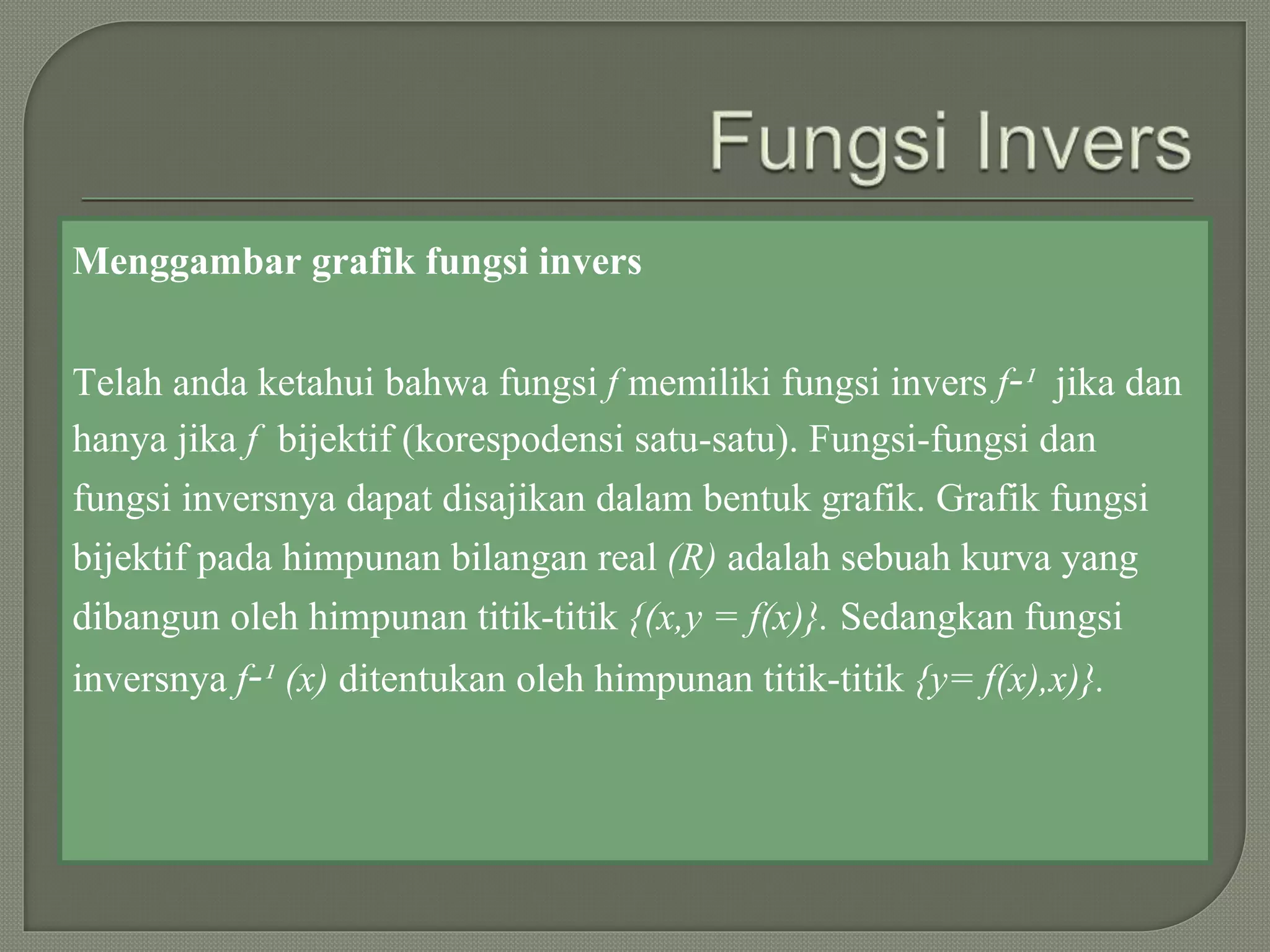 Fungsi invers matematika | PPTX
