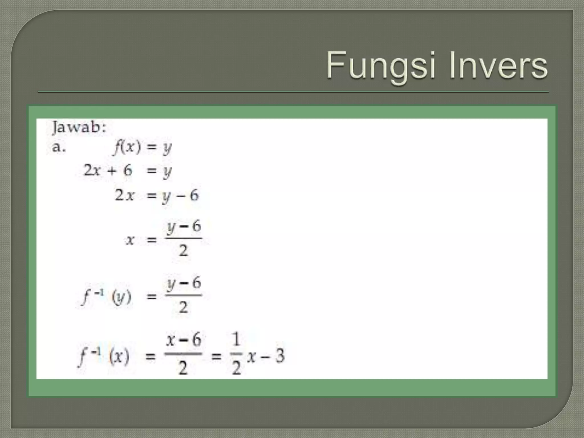 Fungsi invers matematika | PPTX