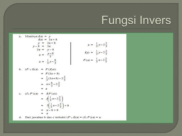 Fungsi invers matematika | PPT