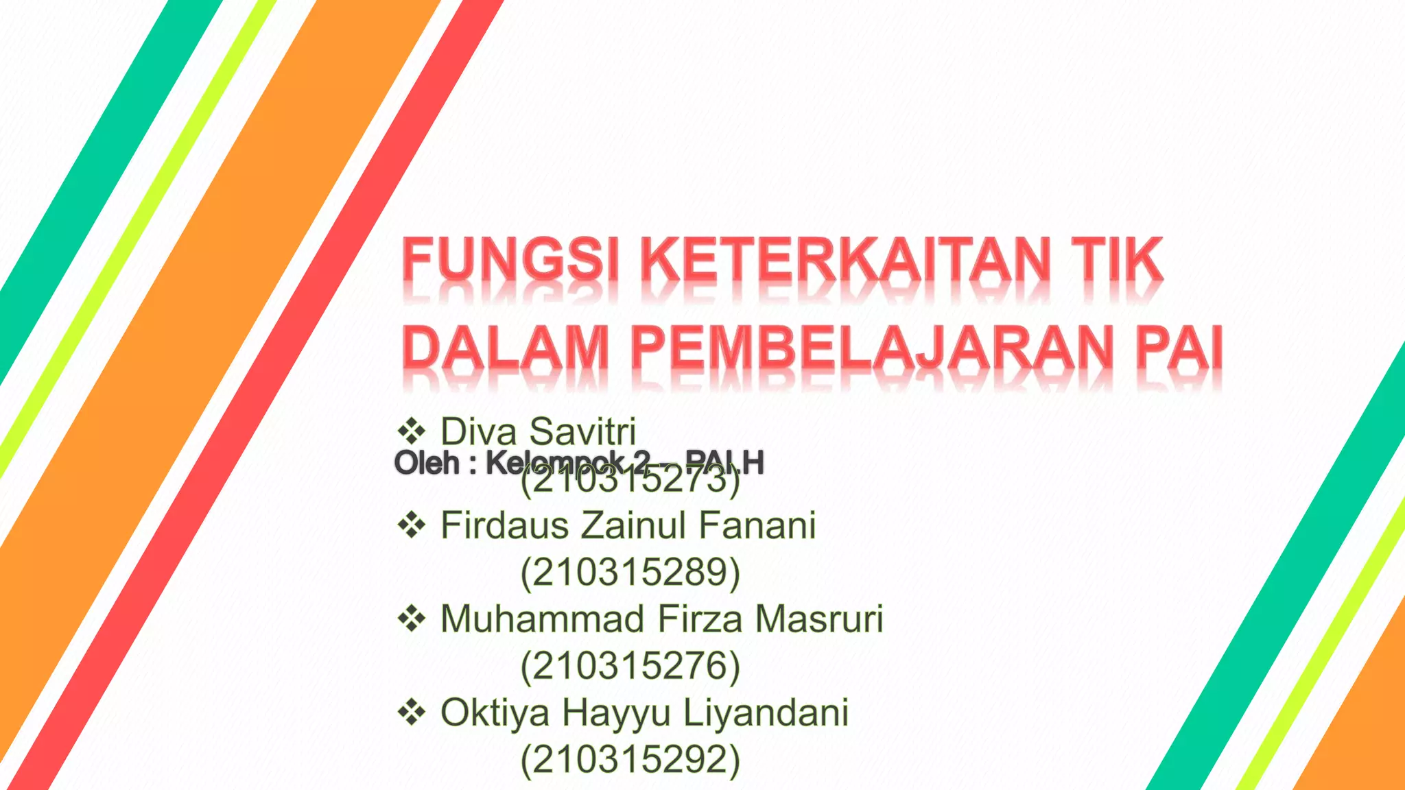 Fungsi keterlibatan tik dalam pembelajaran pai 1 | PPTX