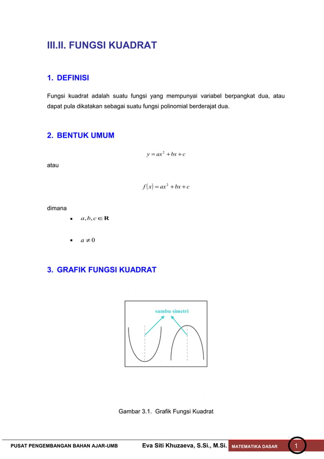Fungsi kuadrat | DOC