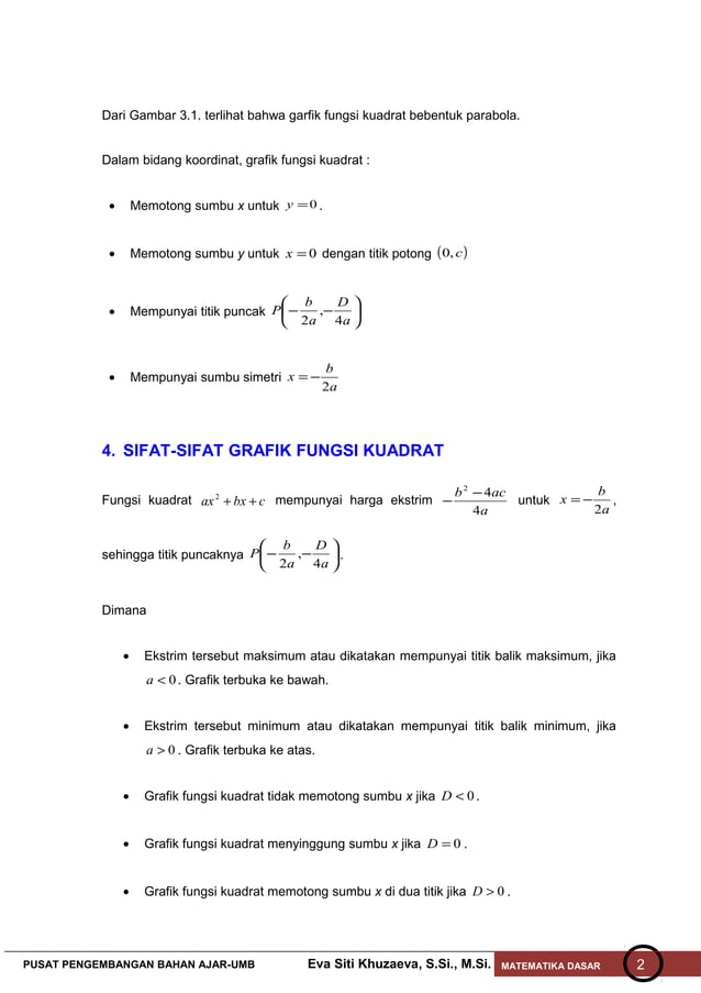 Fungsi kuadrat | DOC