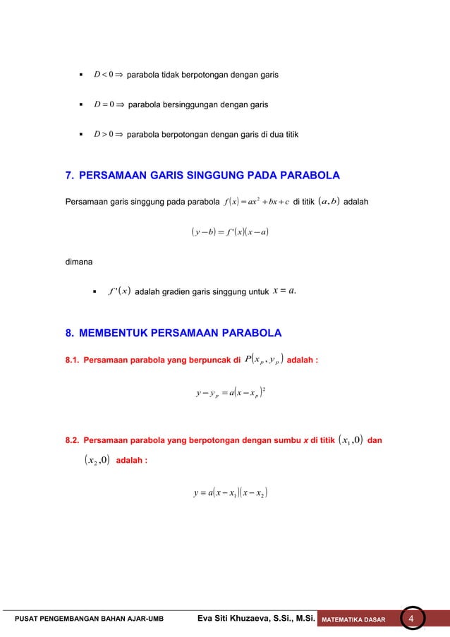 Fungsi kuadrat | DOC