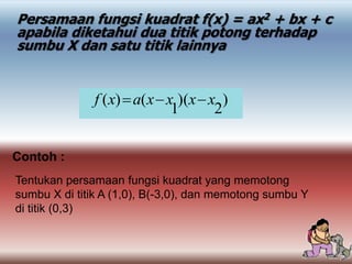 Fungsi kuadrat | PPTX