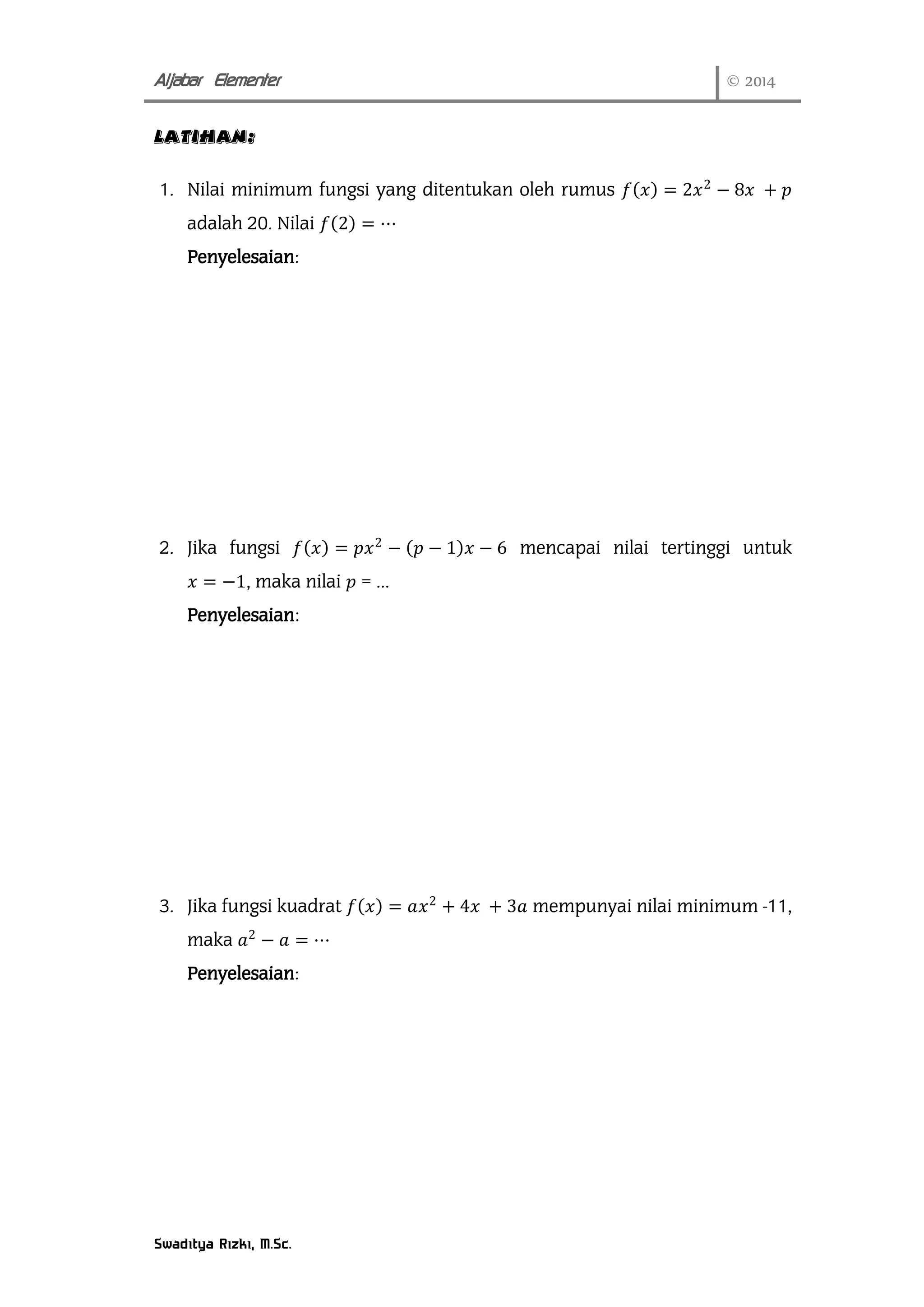 Fungsi kuadrat | PDF