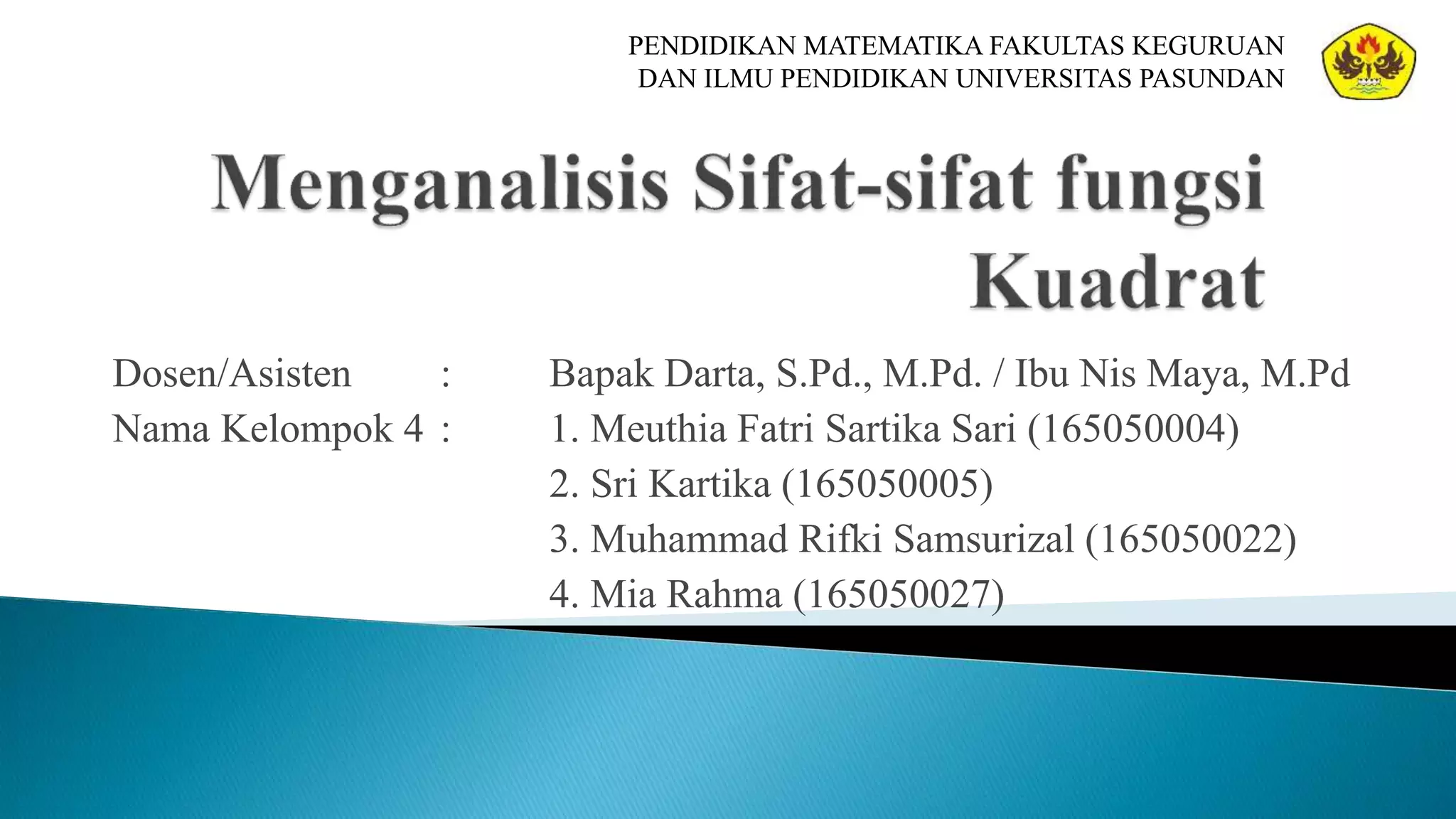 Sifat - sifat Fungsi Kuadrat | PPTX