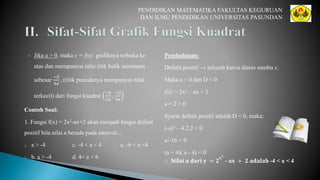 Sifat - sifat Fungsi Kuadrat | PPTX