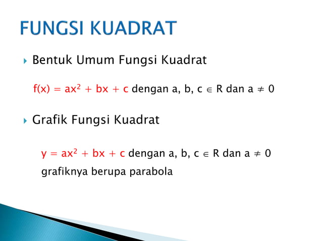 fungsi kuadrat.ppt | Free Download