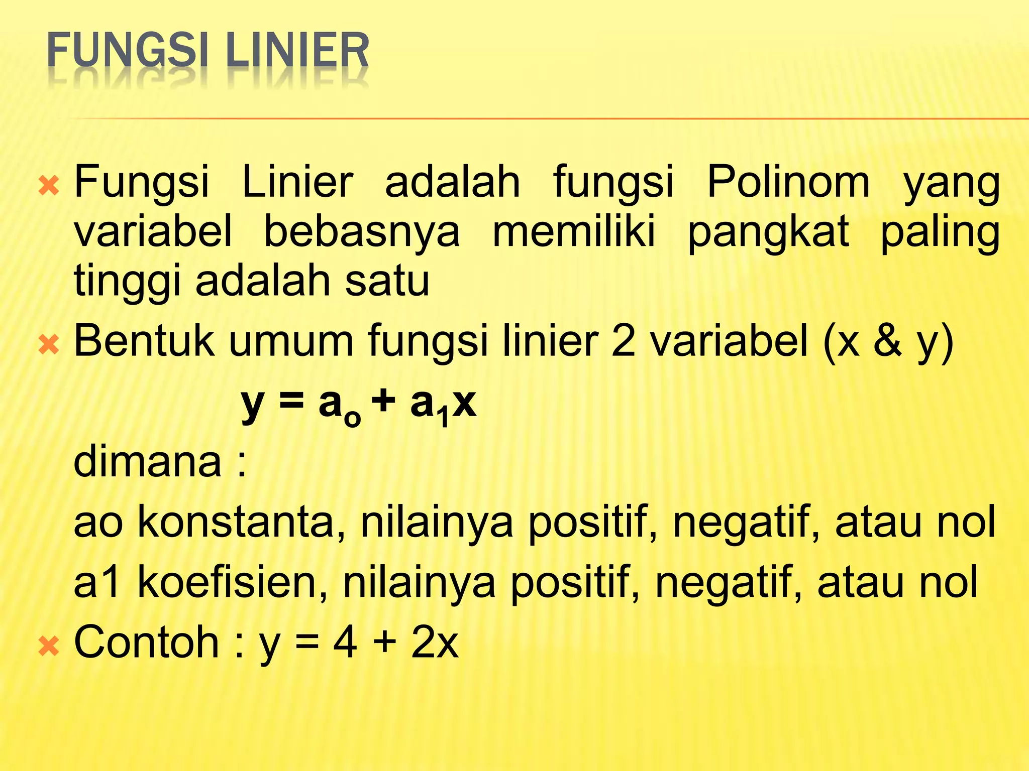 Fungsi linear | PPTX