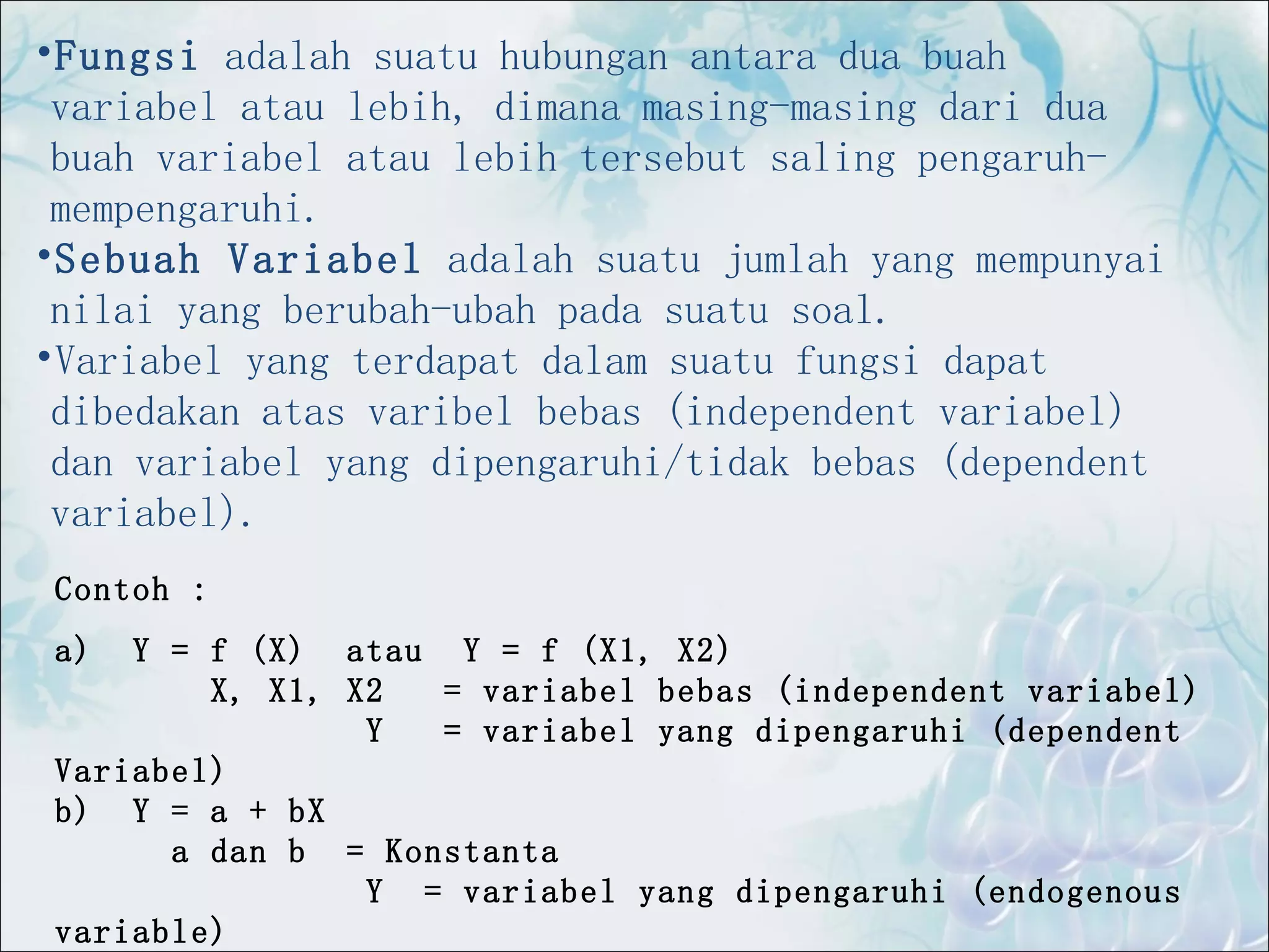 Fungsi Linier dan Penerapannya dalam Ekonomi | PPS