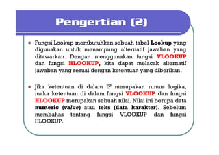 Fungsi LooK UP di Microsoft office excel | PDF